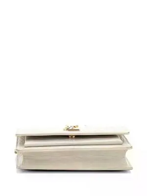 Saint Laurent Sunset Top Handle Chain Wallet Crocodile Embossed Leather Crossbody Bag - Neutrals
