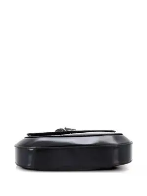 Prada Cleo Flap Spazzolato Leather Shoulder Bag - Black