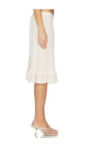 WITH HARPER LU Frill Midi Skirt
