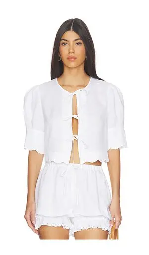 SISTER NY Scalloped Top - White