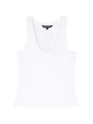 Veronica Beard Ribbed Jersey Tank Top - White