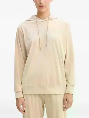Guess Logo Embellished Hoodie - Neutrals