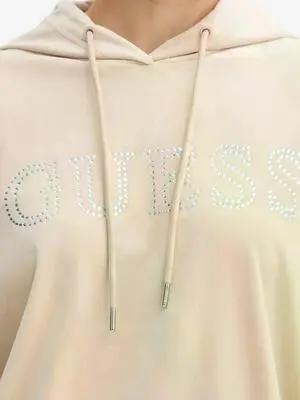 Guess Logo Embellished Hoodie - Neutrals