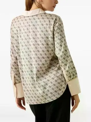Guess Beige Patterned Collared Shirt