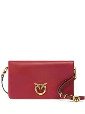 Pinko Small Love Click Soft Crossbody Clutch Bag - Red