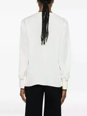 Theory V-neck Blouse With Flared Cuffs