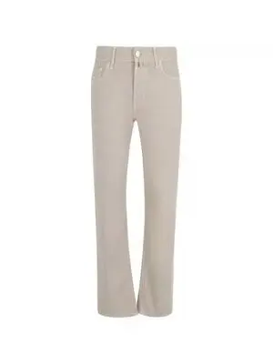 Jacob Cohen Light Beige Logo Patch Jeans