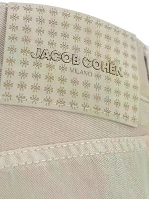 Jacob Cohen Light Beige Logo Patch Jeans