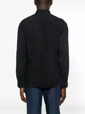 120% Lino Contrast-stitch Pocket Shirt