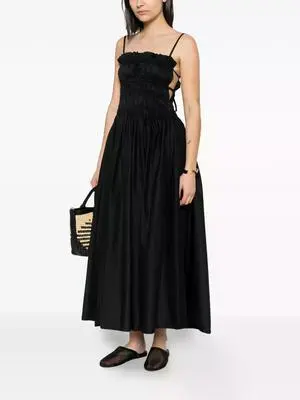 Liviana Conti Ruched Bodice Midi Dress - Black
