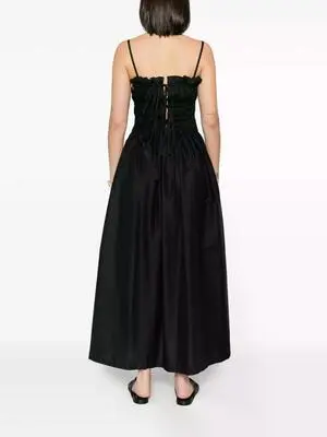 Liviana Conti Ruched Bodice Midi Dress - Black