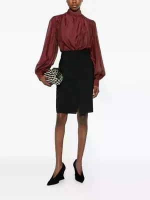 MARSEM Raw-edge Slit Mini Skirt - Black