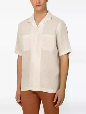 Boggi Milano Regular Fit Linen Shirt - Neutrals