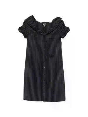 JEAN PAUL GAULTIER 2000s Pinstripe Mini Dress - Black
