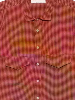 ORIGINAL VINTAGE Gingham-check Frayed-edge Shirt - Red