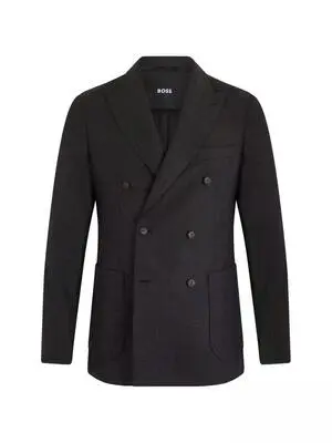 BOSS Double-breasted Textured Blazer