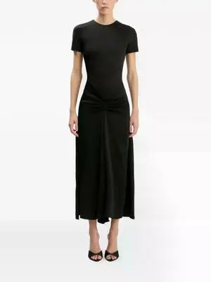 Victoria Beckham Blaire Gathered Midi Dress - Black