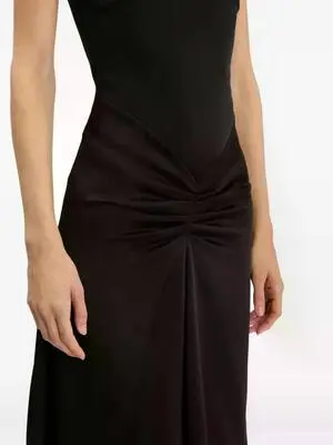 Victoria Beckham Blaire Gathered Midi Dress - Black