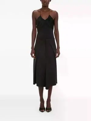 Victoria Beckham Tailored Pleated Midi Skirt - Black
