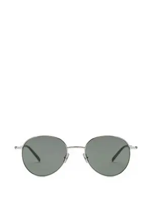 Saint Laurent Saint Laurent Oval Frame Sunglasses Silver