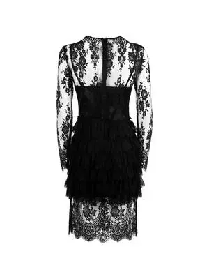 CATALINA Chantilly Lace Tiered Dress