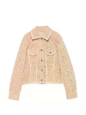 Ermanno Scervino Lace And Leather Trimmed Jacket