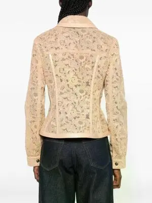 Ermanno Scervino Lace And Leather Trimmed Jacket