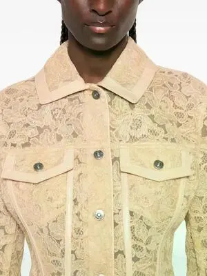 Ermanno Scervino Lace And Leather Trimmed Jacket