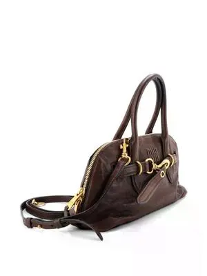 Miu Miu Aventurine Top Handle Satchel Bag - Brown