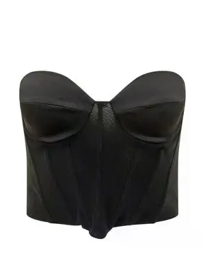 ACTUALEE Strapless Boned Bustier Top - Black
