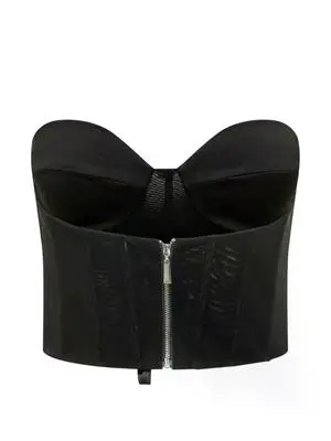 ACTUALEE Strapless Boned Bustier Top - Black