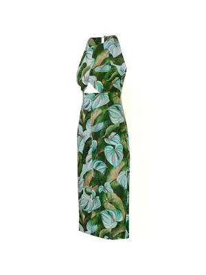 Farm Rio Cut-out Floral Print Midi Dress