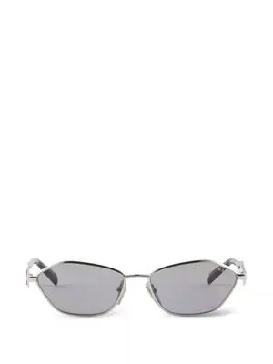 Prada Irregular Metal Frame Sunglasses - Silver