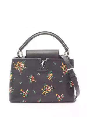 LOUIS VUITTON Leather Blossom Capucines Pm Satchel