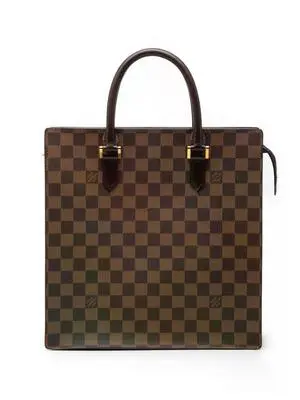 LOUIS VUITTON 2003 Damier Ebene Venice Sac Plat Tote - Brown