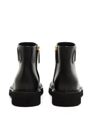 Valentino Garavani Calfskin Ankle Boots With Vlogo Detail