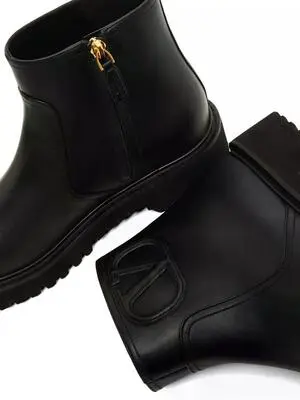 Valentino Garavani Calfskin Ankle Boots With Vlogo Detail