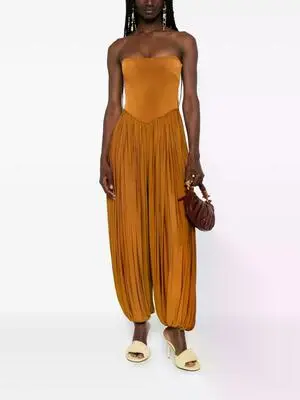 Zimmermann Luna Pleated-leg Jumpsuit - Brown