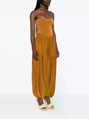 Zimmermann Luna Pleated-leg Jumpsuit - Brown