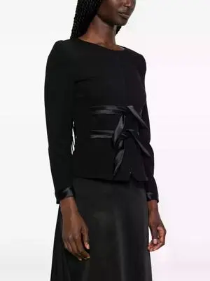 Emporio Armani Collarless Jacket With Bow Detail