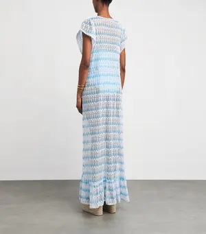 Melissa Odabash Crochet Stevie Kaftan - Blue
