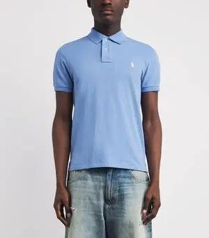 Polo Ralph Lauren Cotton Mesh Custom Slim Fit Polo Shirt With Embroidered Pony