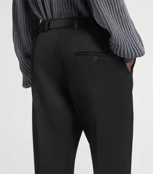 Balenciaga Wool Frayed Wide-leg Trousers