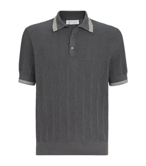 Brunello Cucinelli Cotton Polo Shirt - Grey