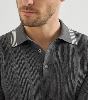 Brunello Cucinelli Cotton Polo Shirt - Grey