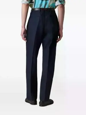 Paul Smith Pressed-crease Wool Trousers - Blue