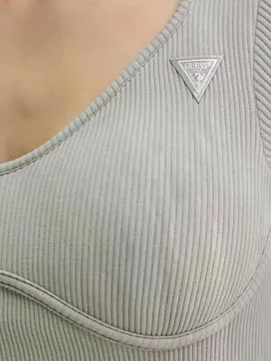 Guess Martina Ribbed Cropped Top - Grey