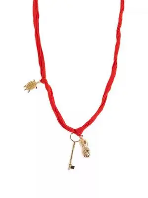 Givenchy Twisted Cord Charm Necklace - Red