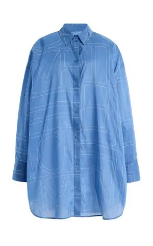 TOTEME Monogram Cotton-blend Shirt Dress - Blue