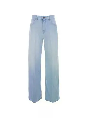 GRIFONI Faded Wash Wide Leg Jeans